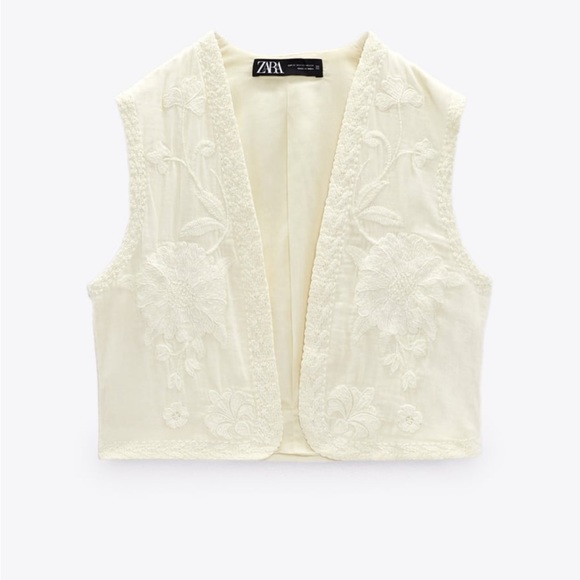 Zara | Tops | Zara Embroidered Vest | Poshmark
